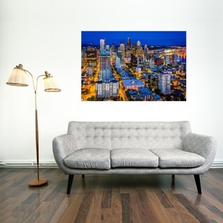 Noir Gallery Downtown Seattle Skyline Night View Photo Print on Metal ...