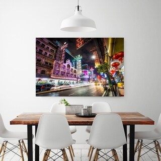 Noir Gallery Bangkok, Thailand Chinatown at Night Photo Print on Metal ...