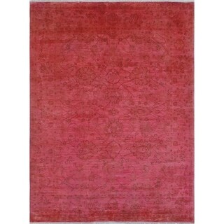 Noori Rug Overdyed Chobi Zamarut Pink/Drk. Red Rug - 8'1" x 10'10 ...