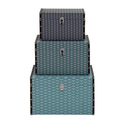 Studio 350 Wood Vinyl Trunk Set of 3, 20 inches, 17 inches, 14 inches ...