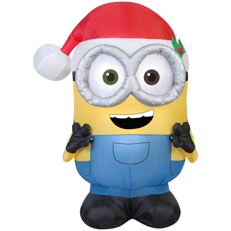 Christmas Airblown Inflatable Minion Bob with Santa Hat - Overstock ...