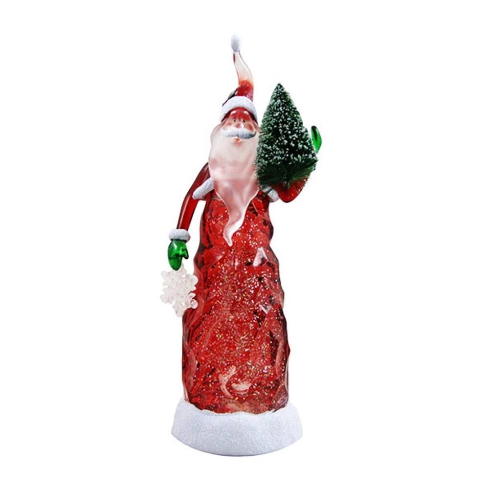 11" LED Lighted Color Changing Santa Claus with Tree Christmas ...