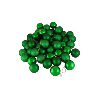 60ct Xmas Green Shatterproof 4-Finish Christmas Ball Ornaments 2.5 ...