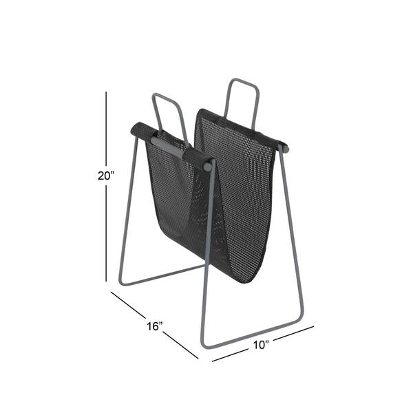 Contemporary 20 Inch Black Iron and Fabric File Holder by Studio 350 ...