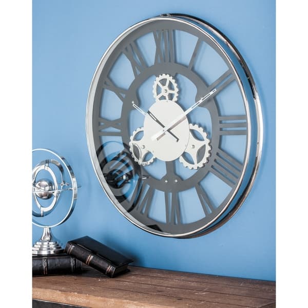 Modern 30 Inch Round Black Metal Wall Clock by Studio 350 - Bed Bath ...