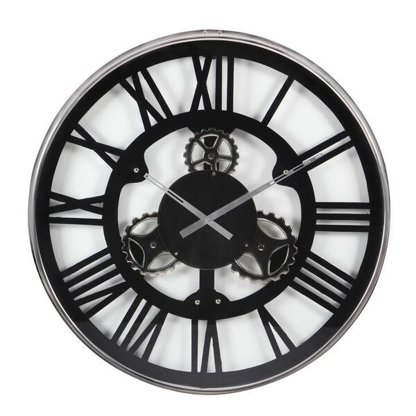 Modern 30 Inch Round Black Metal Wall Clock by Studio 350 - Bed Bath ...