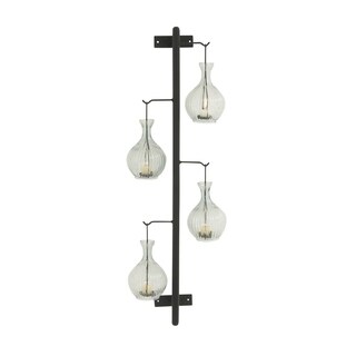 Studio 350 Metal Glass Wall Candle Holder 9 inches wide, 39 inches high ...