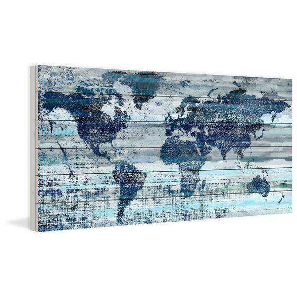 Marmont Hill - Handmade Indigo Countries Painting Print on White Wood ...