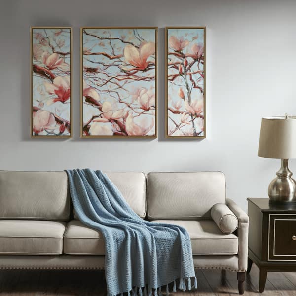 Madison Park Signature Outside My Window Pink Floral Hand Embellished ...