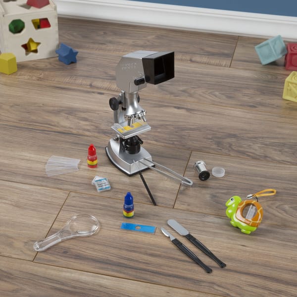 Hey! Play! Microscope 18-piece Educational Science Set, 4-Way ...