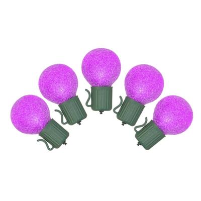 Set of 10 Battery Operated Sugared Purple LED G30 Christmas Lights ...
