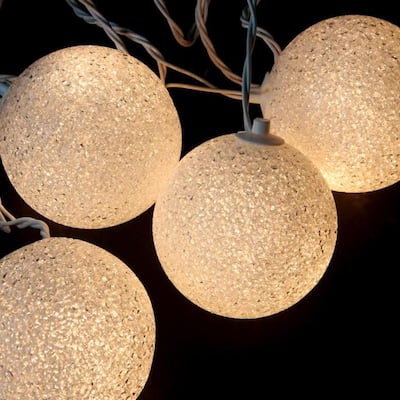 Set of 6 Shimmering White Lighted Twinkling Sphere Party Patio Wedding ...