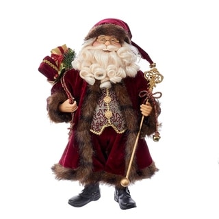 Kurt Adler 18-inch KSA Kringles Burgundy Curly Beard Santa - Bed Bath ...