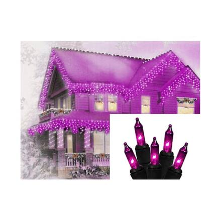 Set of 100 Purple Mini Icicle Halloween Lights - Black Wire - Overstock ...
