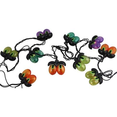 Set of 10 Multi-Color Spooky Eyeball Halloween Lights - Black Wire ...