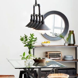 Contemporary 35 Inch Iron Five-Light Pipe Pendant by Studio 350 - Bed ...