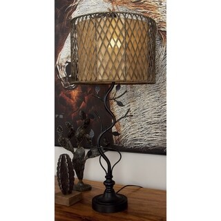 Studio 350 Set of 2, Metal PS Rattan Table Lamp 35 inches high - Bed ...