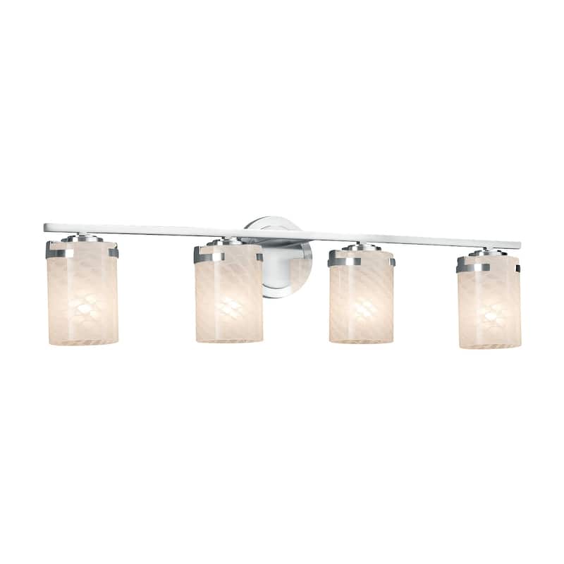 Justice Design Fusion Atlas 4-light Polished Chrome Bath Bar, Weave ...