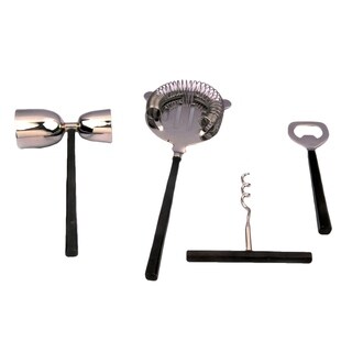 INOX Jason Design 4-piece Burnt Black Bar Tools Set - Bed Bath & Beyond ...