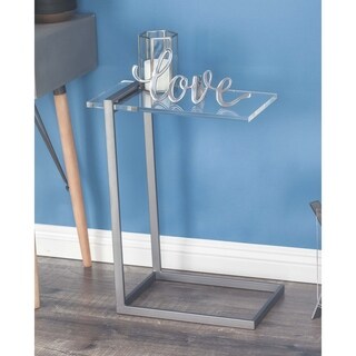 Contemporary 24 x 18 Inch Iron and Acrylic Accent Table by Studio 350 ...