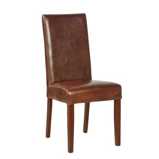 Leonard Classic Leather Parsons Chair (Set of 2) - Bed Bath & Beyond ...