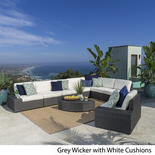 Newton Outdoor 4-seater Sectional Sofa Set by Christopher Knight Home ...