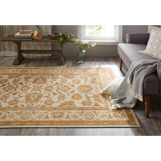 Mohawk Heirloom Seti Blue/Gold Fringeless Area Rug - 5' x 8' - Bed Bath ...