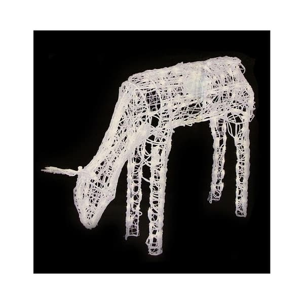 42" 3-D Glitter Animated Feeding Doe Reindeer Lighted Christmas Yard ...