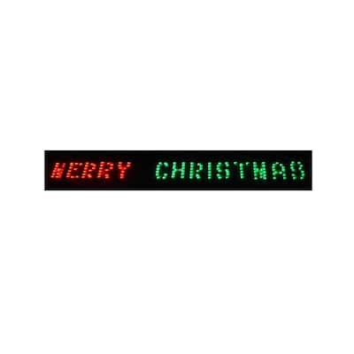 80" x 6" Merry Christmas LED Lighted Holiday Banner - Red & Green ...