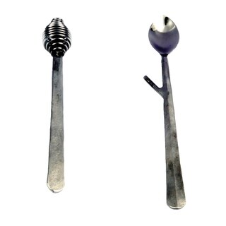 Inox Ridge Design 2-piece Nascent Steel Honey Drizzler/Jam Spoon Set ...