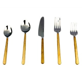 Inox Gold Toffee Design 5-piece Flatware Set - Bed Bath & Beyond - 17412720