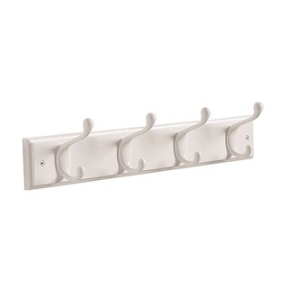 18 in (457 mm) 4 Hook White/White Hook Rack - Bed Bath & Beyond - 17432175