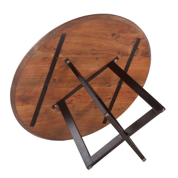 Mapai 48-Inch Round Acacia Wood Table in Walnut Finish - Brown - Bed ...