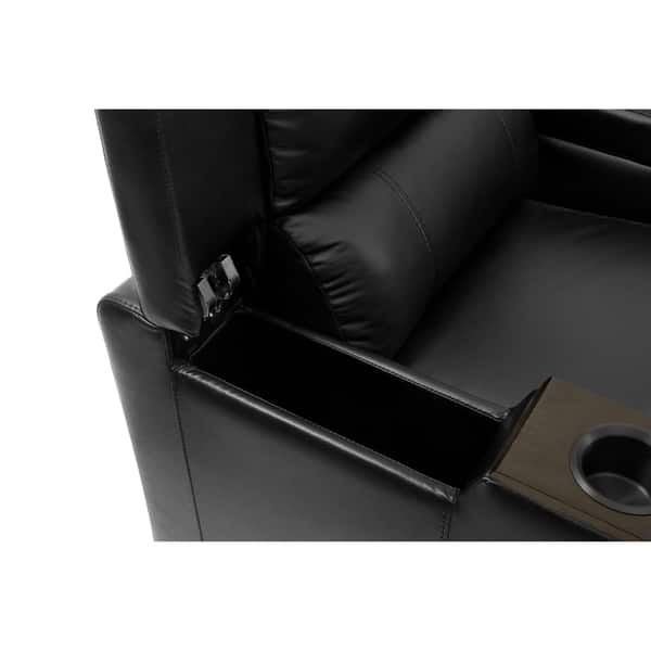 Octane Axis ZR700 Black Bonded Leather Recliner Home Theater Seating ...