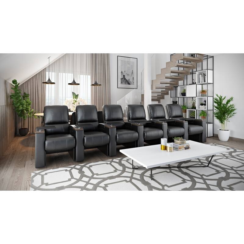 Octane Axis ZR700 Black Bonded Leather Recliner Home Theater Seating ...