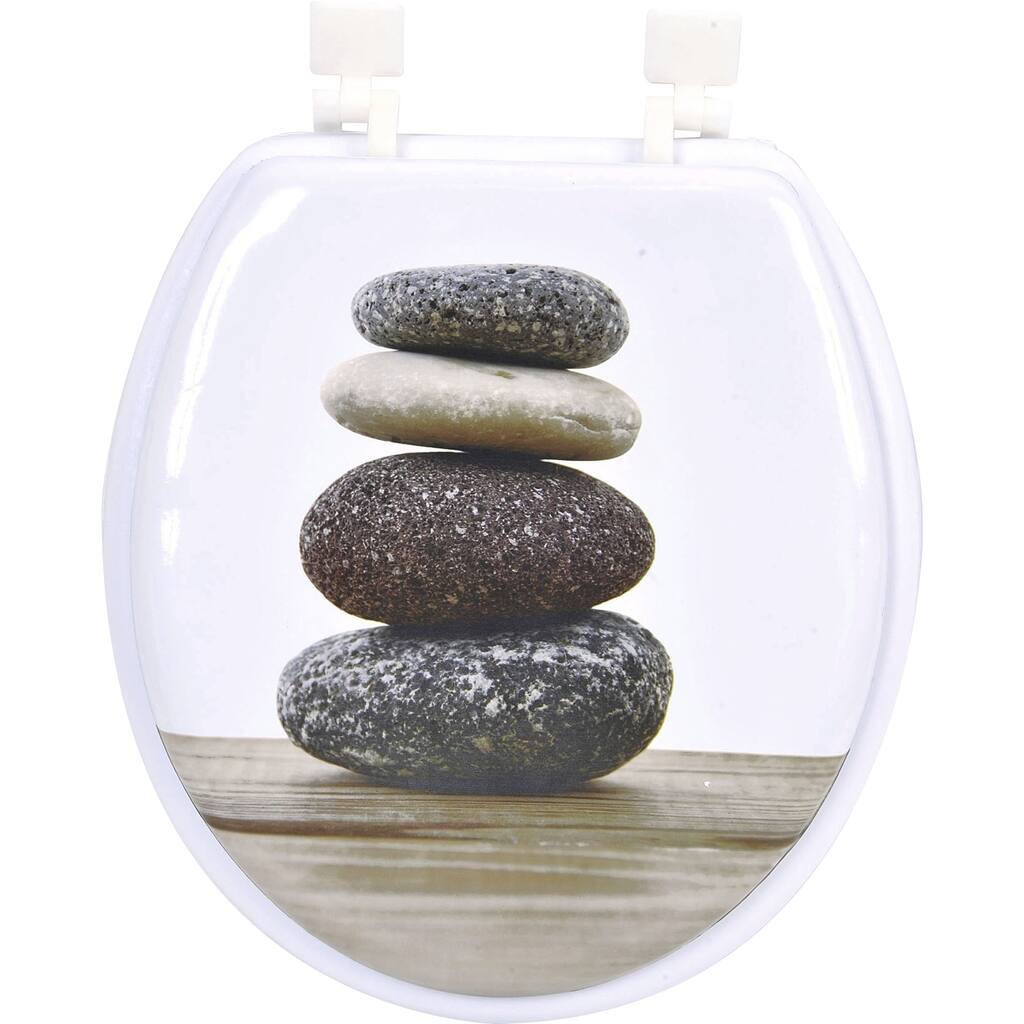 Evideco Belle Ile Round Soft Toilet Seat Foam Pebbles - Overstock ...