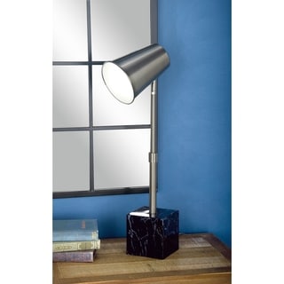 Contemporary Silver Iron Task Lamp with Marble Base by Studio 350 - Bed ...
