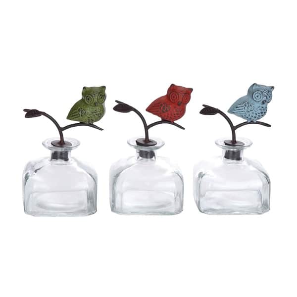 Studio 350 Glass Metal Stopper Btl Set of 3, 4 inches wide, 7 - Bed ...