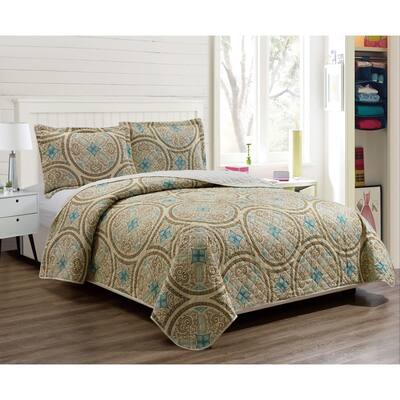 RT Designers Collection Bailey Printed 3-Piece Reversible Quilt Set - Overstock - 17630532