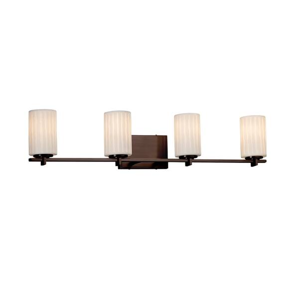 Justice Design Limoges Era 4-light Dark Bronze Bath Bar, Waterfall ...