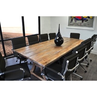SOLIS Ligna Conference Set with Black Low Back Bonded Leather Chairs ...