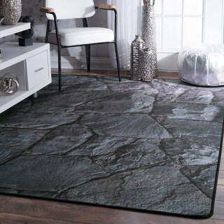 Nuloom Dark Grey Contemporary Graphic Mountain Bedrock Area Rug - Bed ...