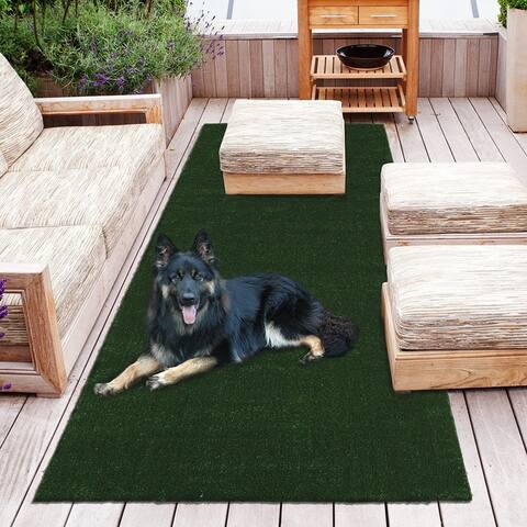 Garden Green Indoor/Outdoor Artificial Grass Turf Area Rug - Overstock ...