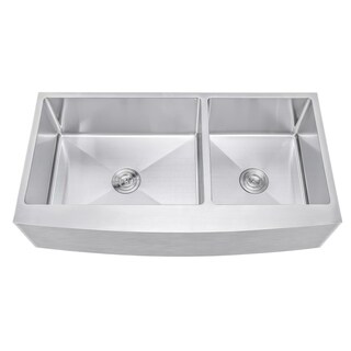 42 Inch 60/40 Offset Double Bowl Farmhouse Apron Front Stainless Steel ...