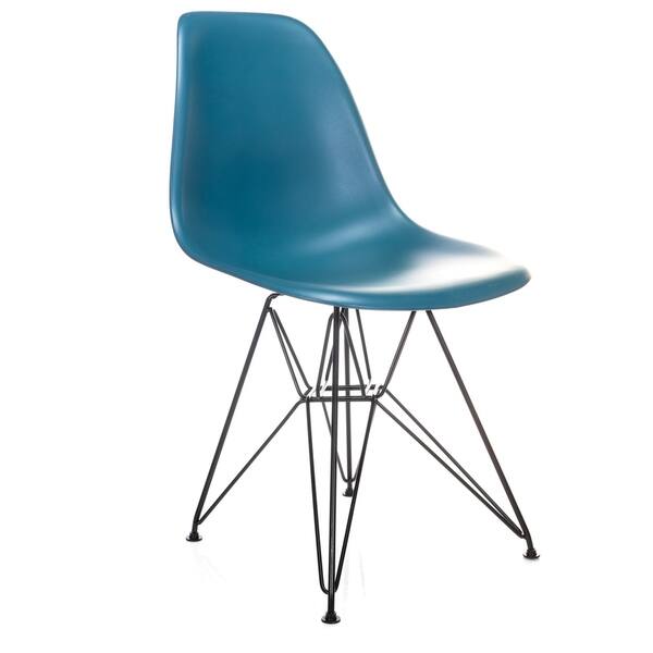 Nature Series Teal Blue DSR Mid-Century Modern Dining Accent Side Chair ...