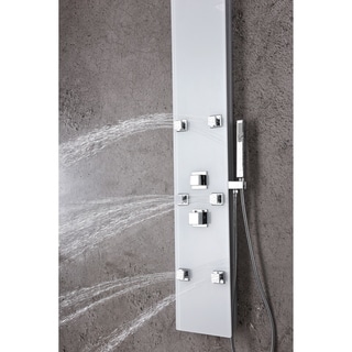 ANZZI Crane 52 in. Full Body Shower Panel with Heavy Rain Shower in ...