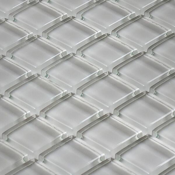 Color Wave 1X1 Mosaic Field Tile in Classic Solid Ice White - Bed Bath ...