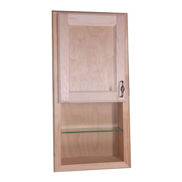 Christopher Recessed Solid Wood Medicine Cabinet w/ 12-inch Open Shelf ...