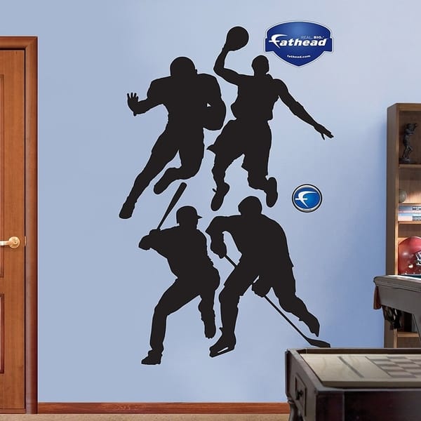 FATHEAD Assorted Sports Athletes Silhouettes Graphic Decor Wall Vinyl ...