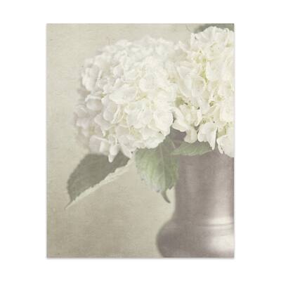 White Hydrangea Handmade Paper Print - Overstock - 17767573
